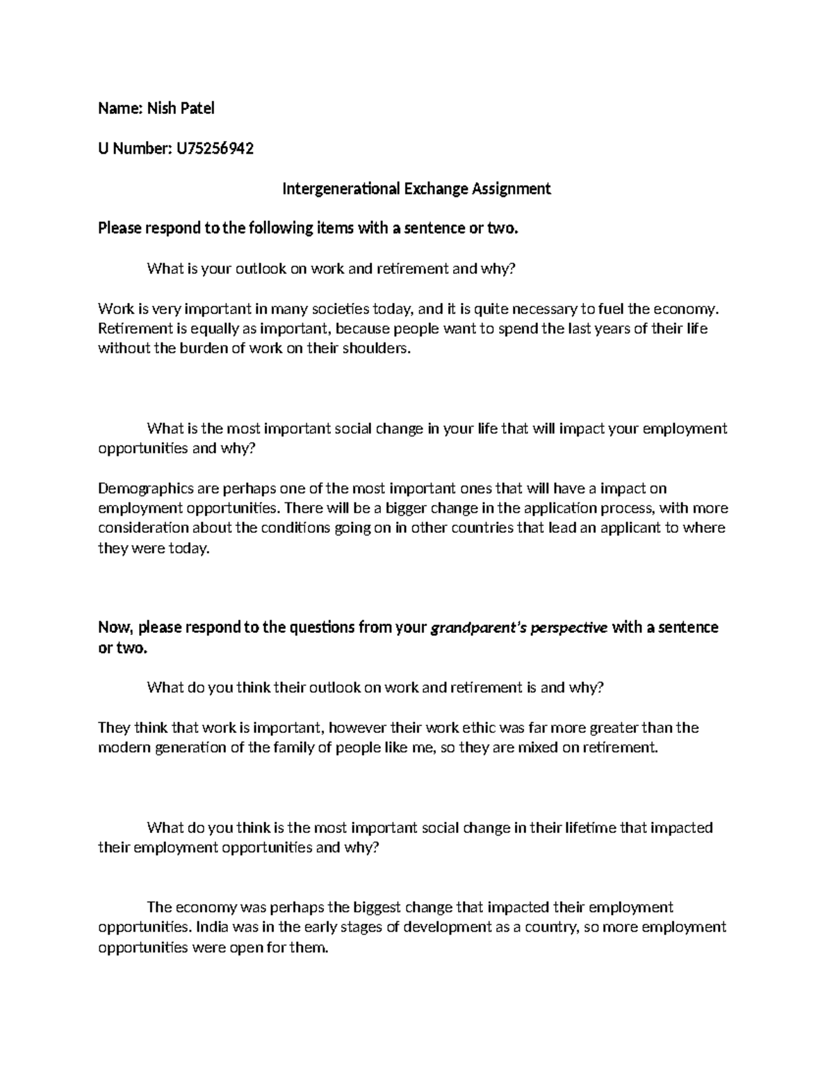 Class Participation 3 NISH - Name: Nish Patel U Number: U ...