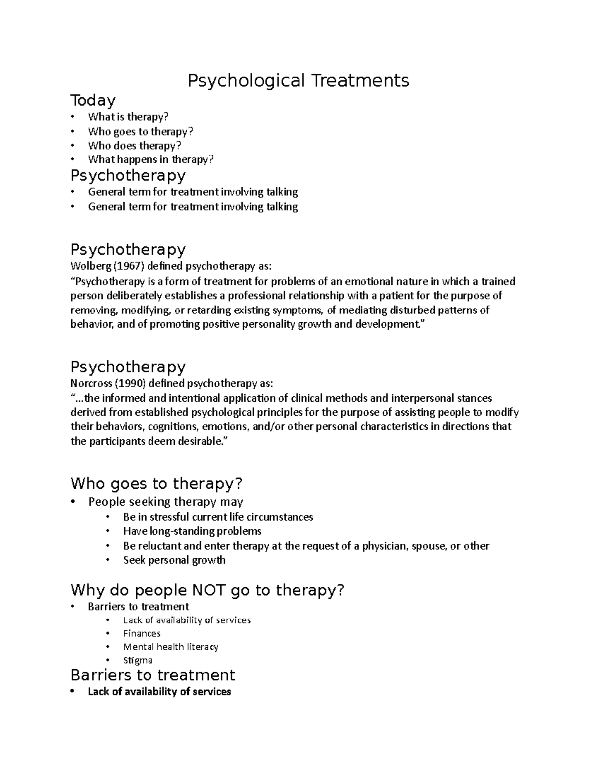 Ch. 13 Psychological Treatments - Psychological Treatments Today • What ...