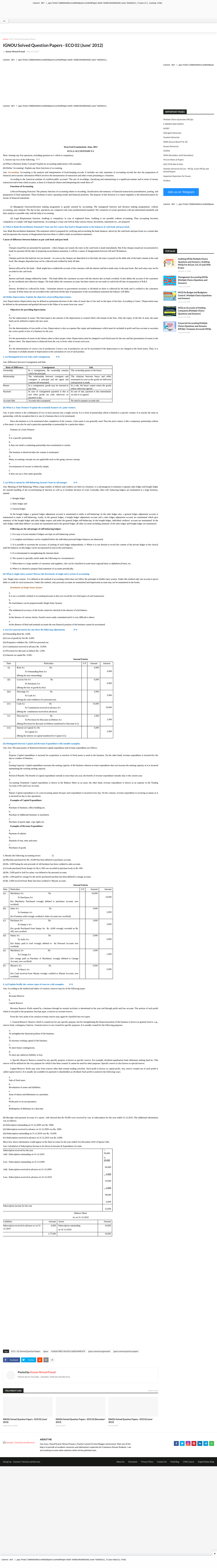 Ignou Solved Question Papers - ECO 02 (June' 2012 ) - Design by ...