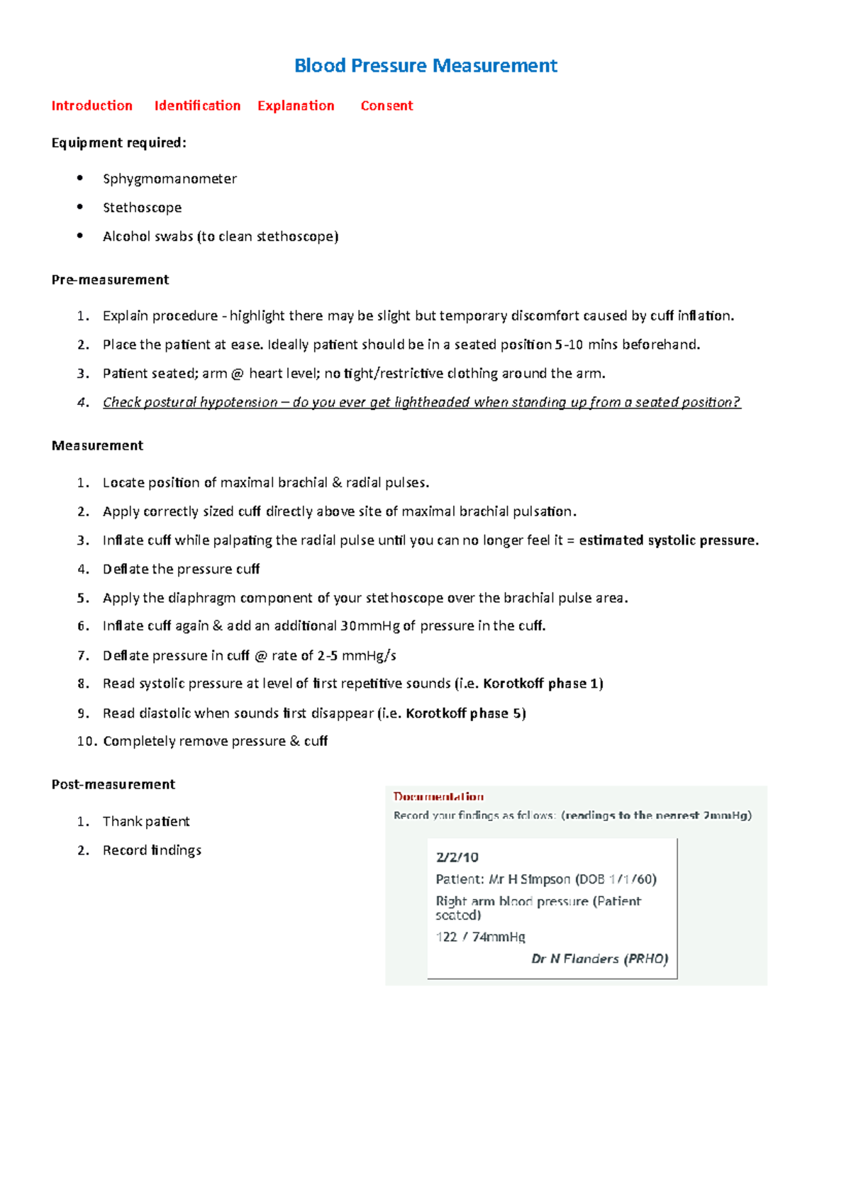 3. Blood pressure measurement - Blood Pressure Measurement Introduction ...