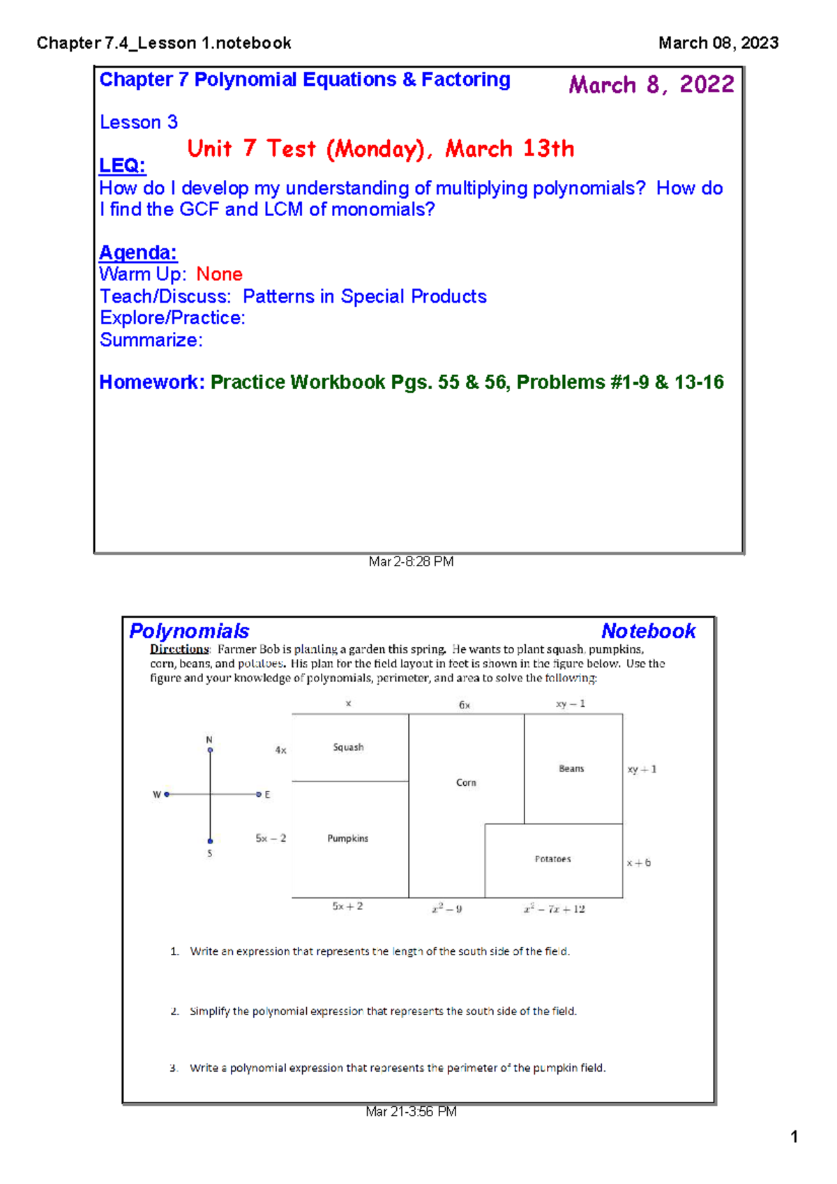 Chapter+7 - Chapter 7 - Mar 28:28 PM ####### Chapter 7 Polynomial ...