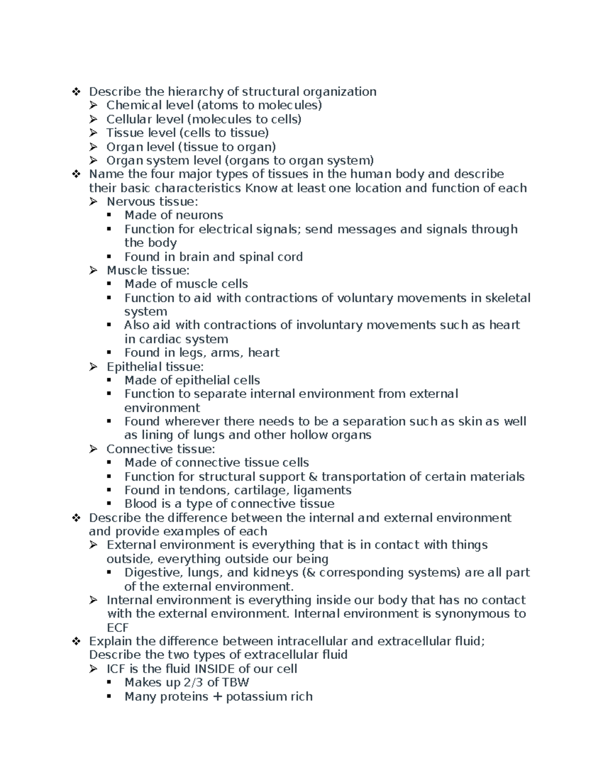 APK Learning Objectives Chapter 1 - Describe the hierarchy of ...