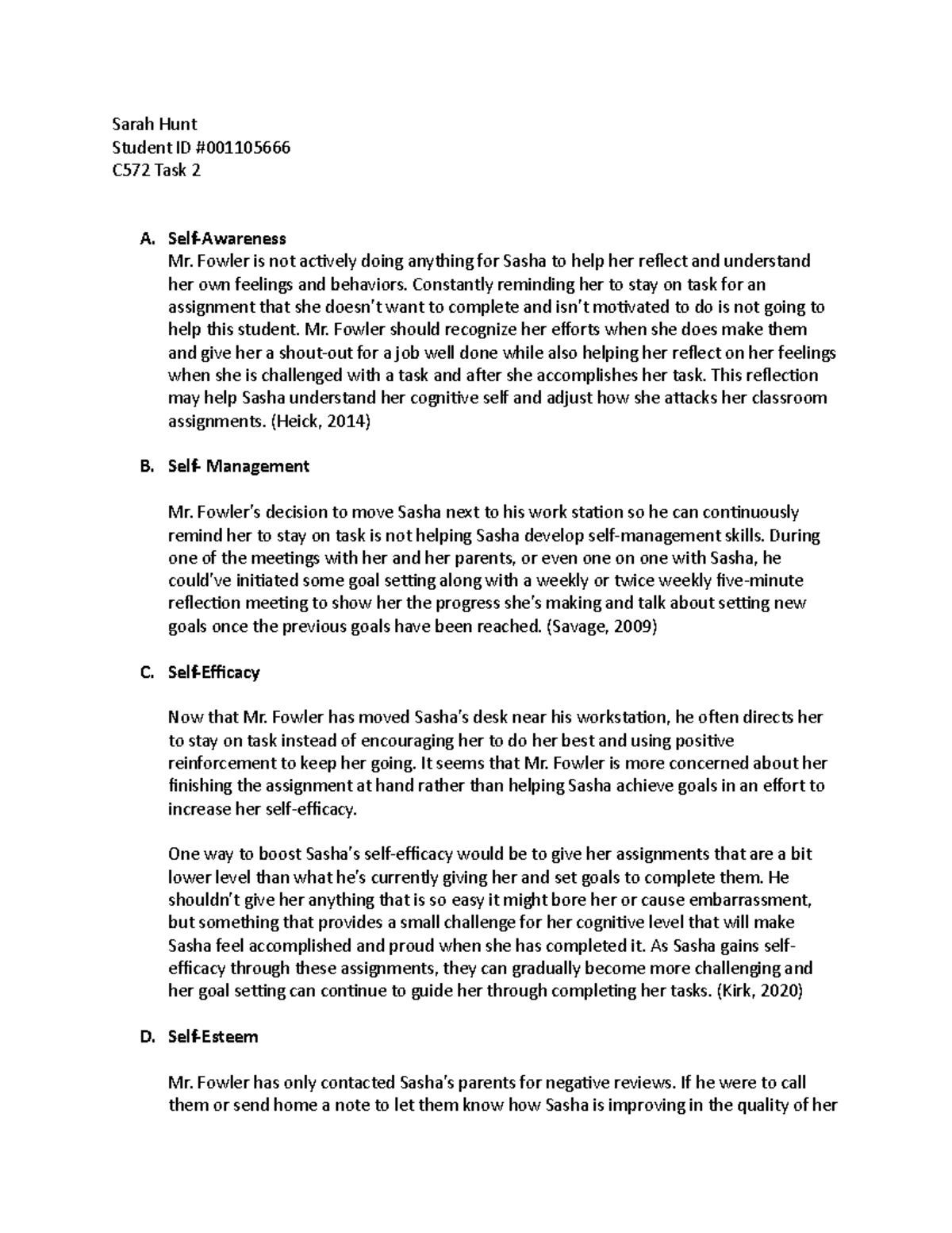 C572 Task 2 - performance task - Sarah Hunt Student ID # C572 Task 2 A ...