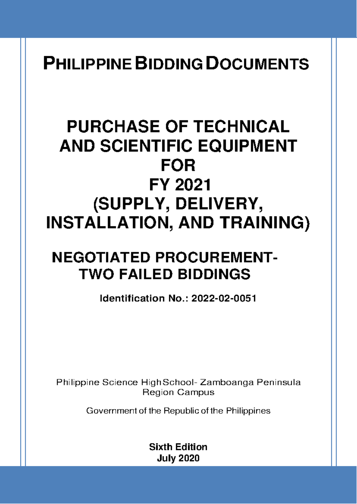 Philippine Bidding Document - PHILIPPINE BIDDING DOCUMENTS PURCHASE OF ...