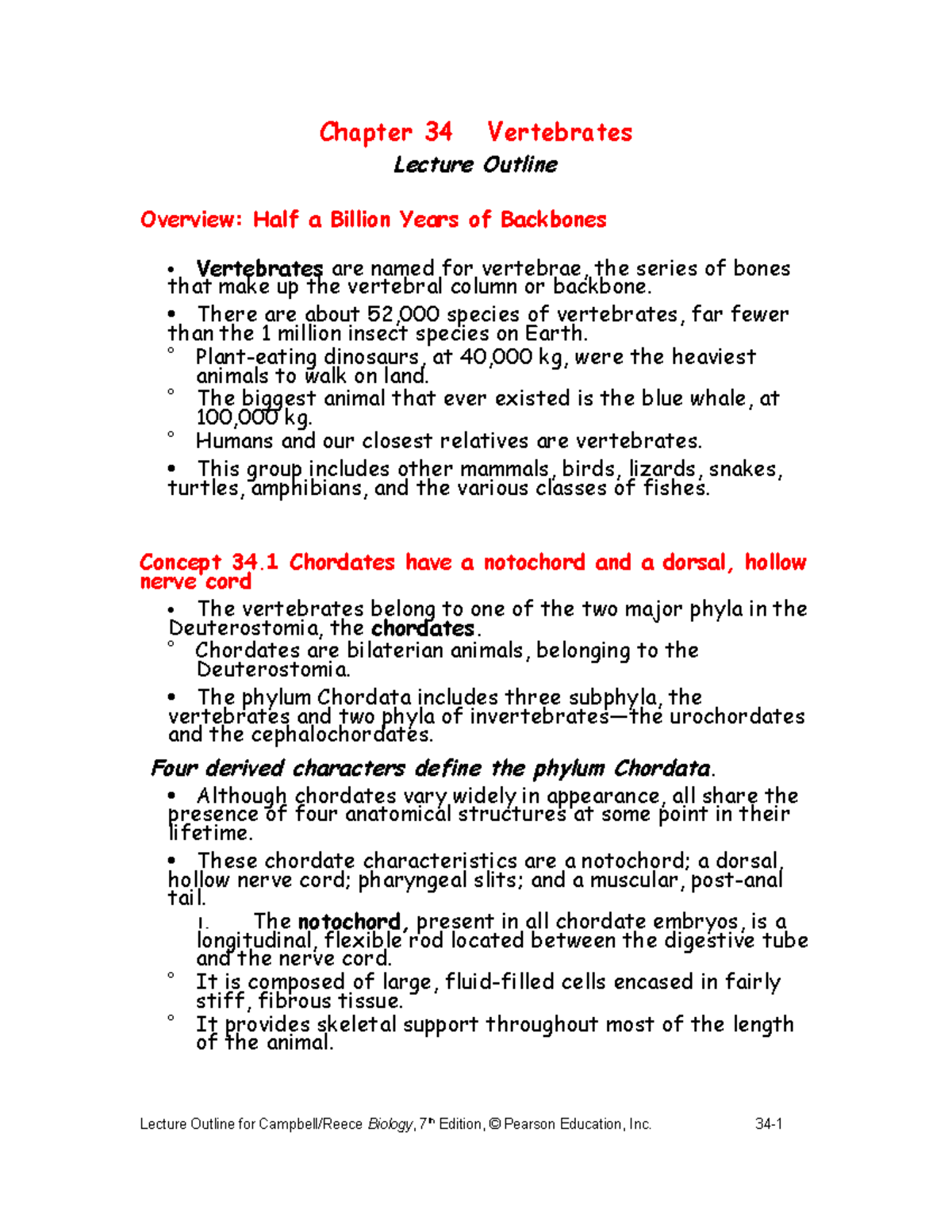 Chapter 34 - Vertebrates - There are about species of vertebrates, far ...