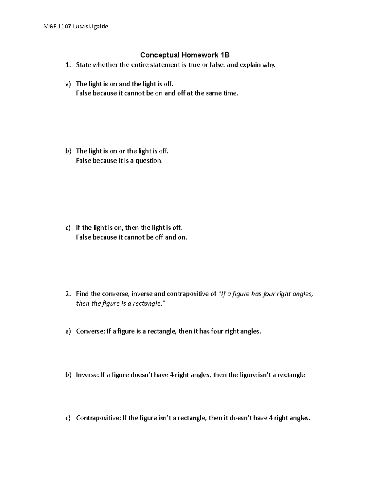 Conceptual HW 1B - Homework assignment - 1107 - FIU - Studocu