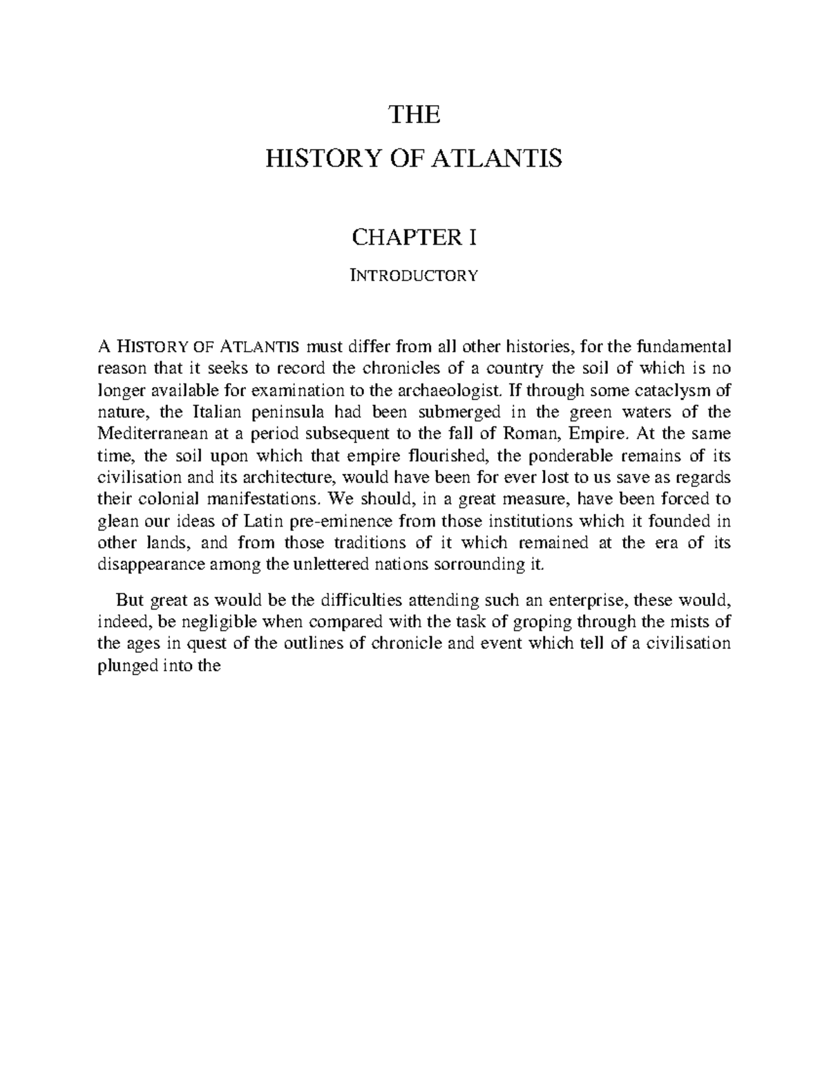 THE History OF Atlantis - THE HISTORY OF ATLANTIS CHAPTER I ...