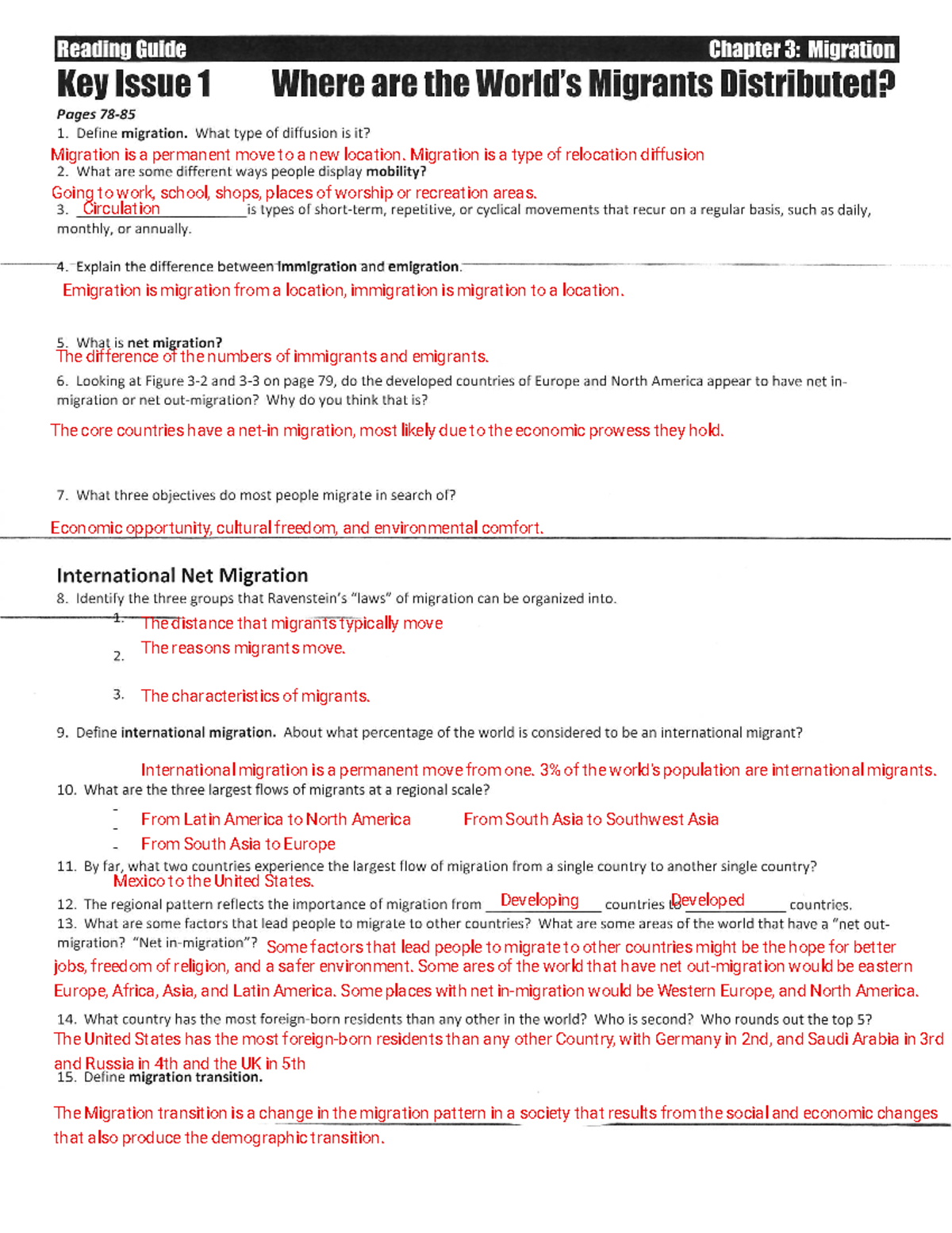 Chapter 3 study guide - ####### Reading Guide Key Issue 1 Pages 78 ...