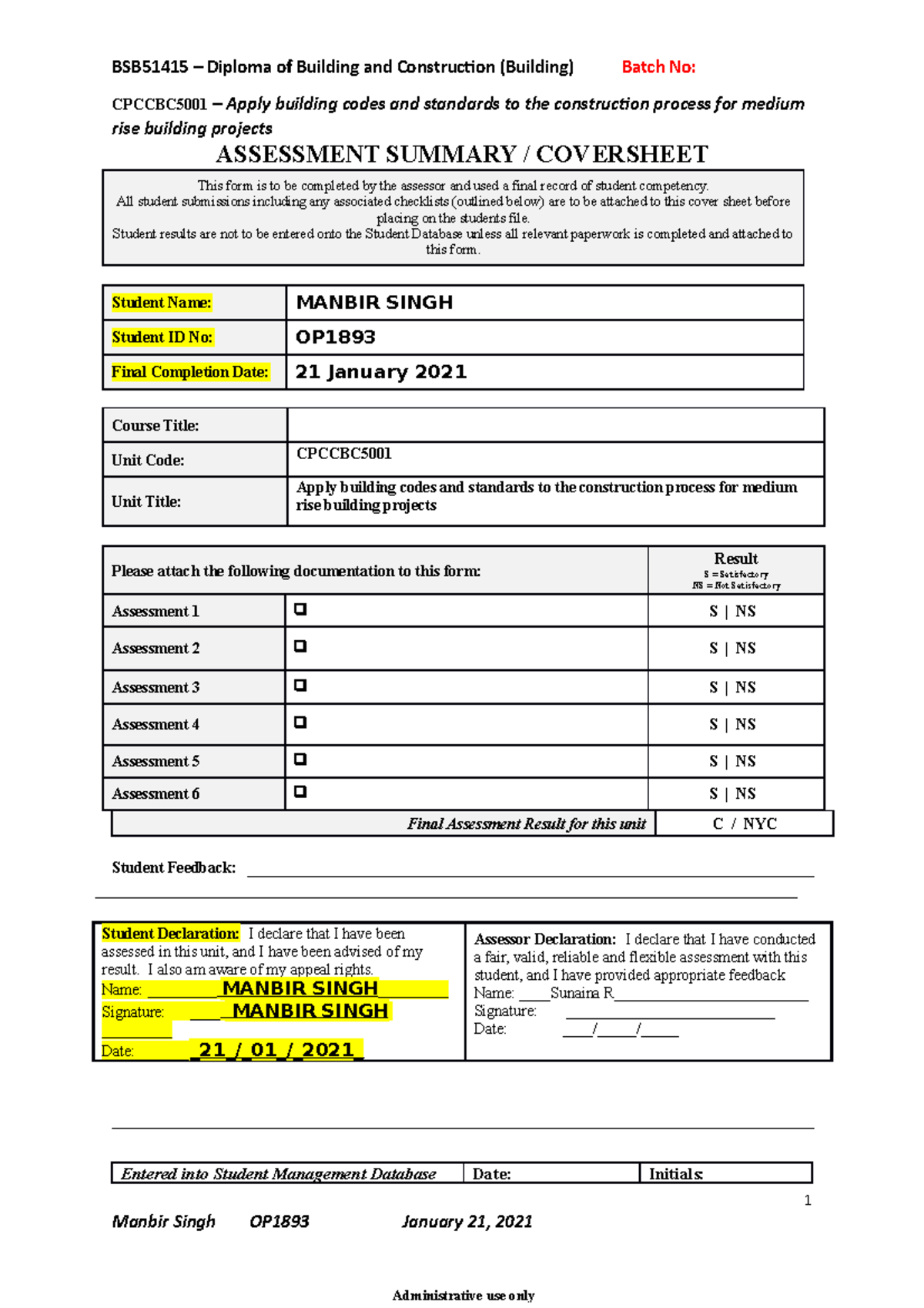 Cpccbc 5001B Guide (do not copy) - CPCCBC5001 – Apply building codes ...