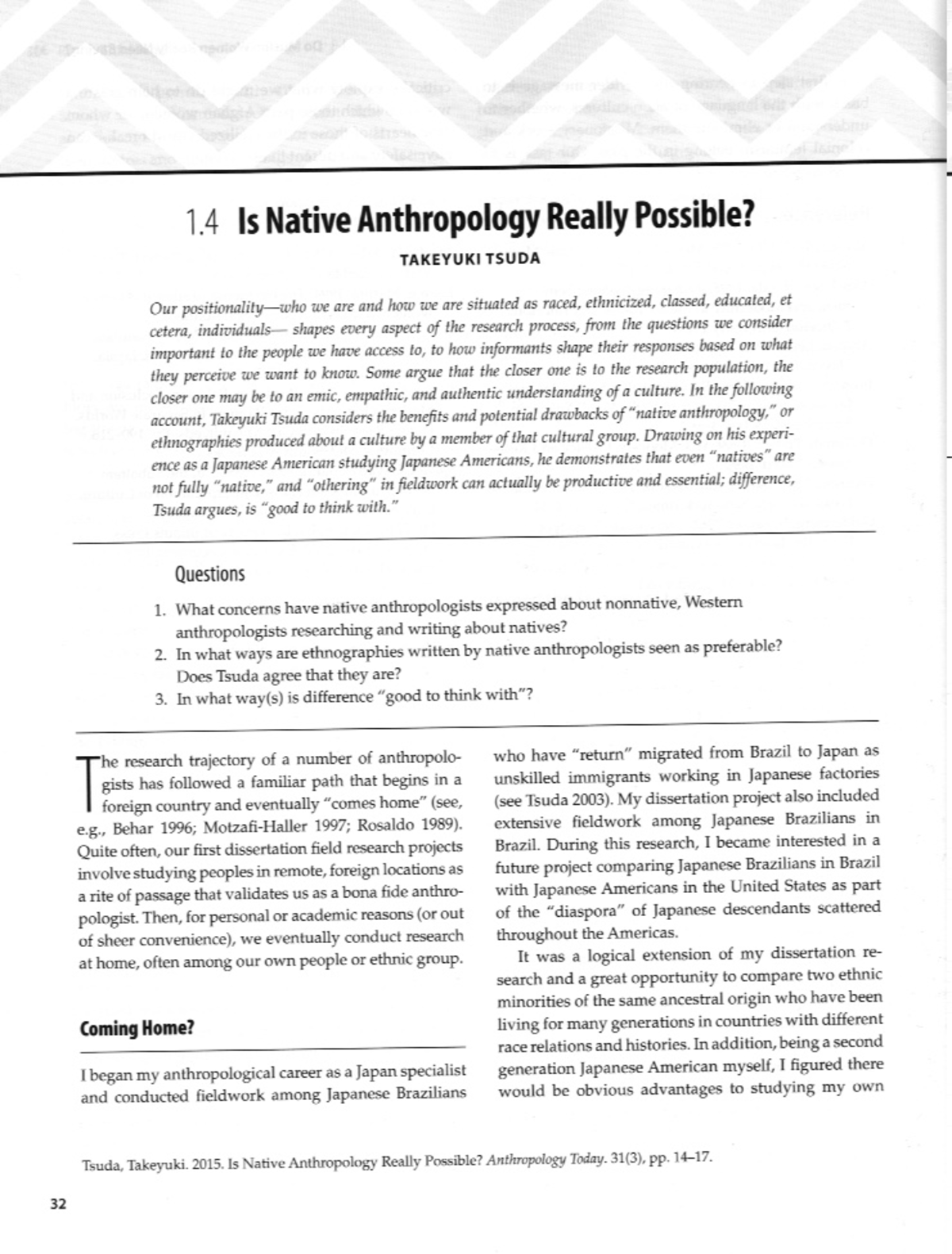 CA 1-4 Native Anthropologists - ANTH 111B - Studocu