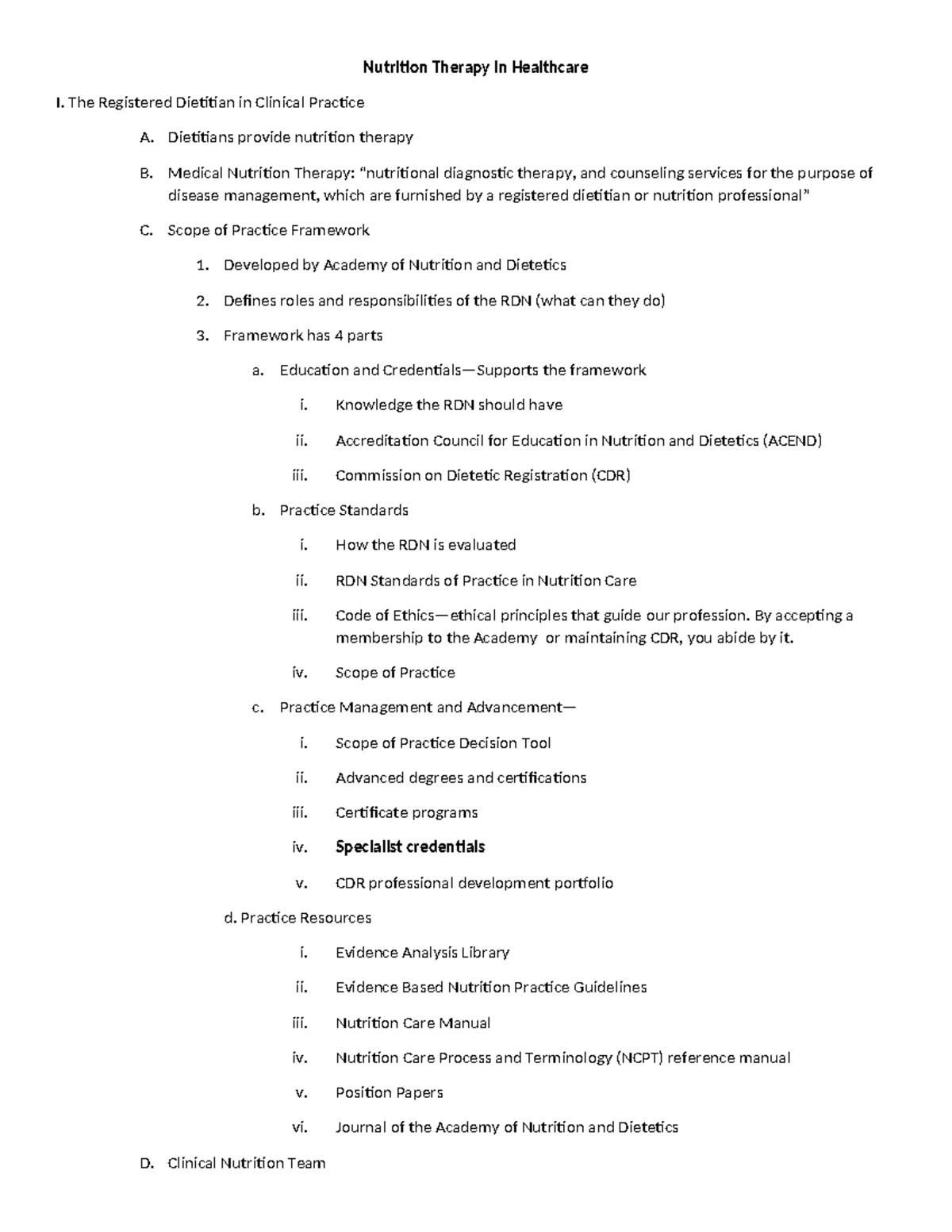 Nutrition Therapy in Healthcare revised - Nutrition Therapy in ...