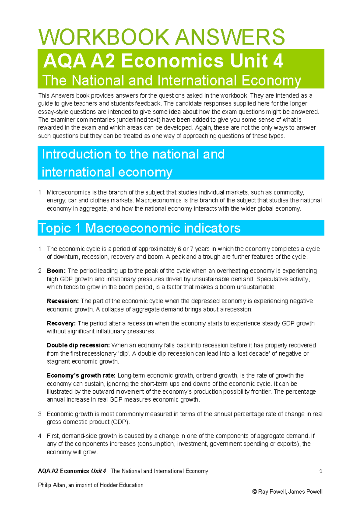 Economics-AQA-A2-Un-4-workbook-answers - WORKBOOK ANSWERS AQA A2 ...