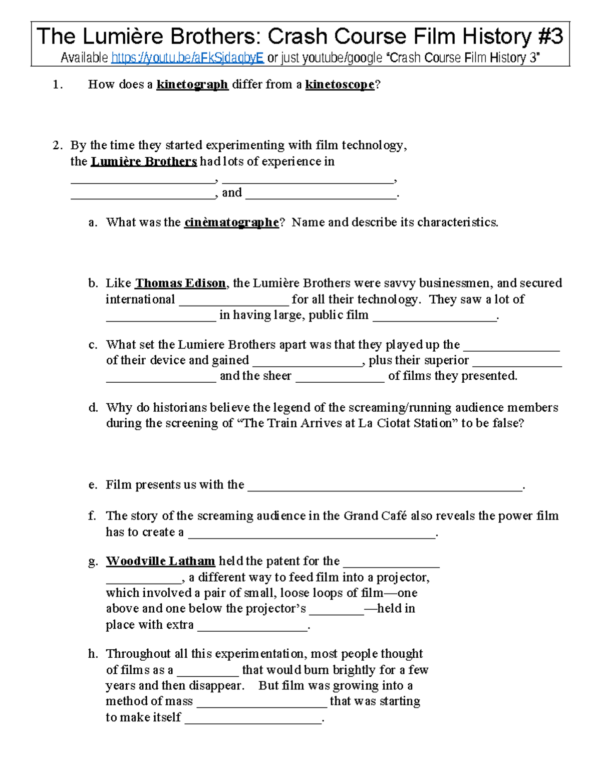 Crash Course Film History 3 The Lumiere Brothers edited - The Lumière ...