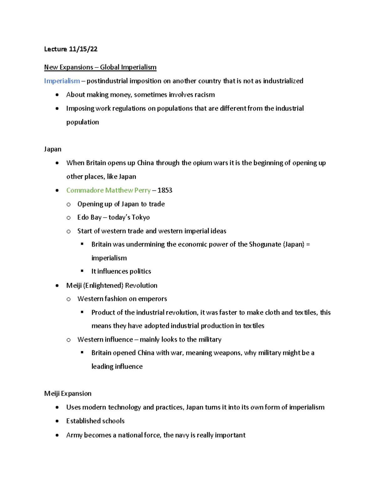 Final Exam - History Notes - Lecture 11/15/ New Expansions – Global ...