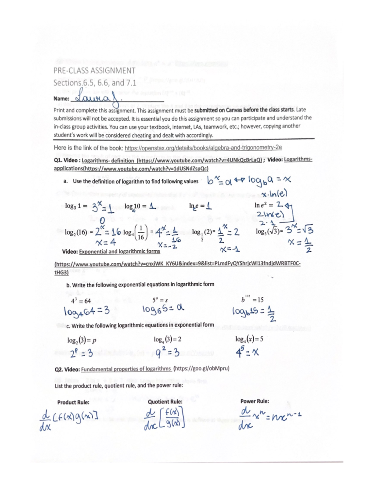 PRE- Class Assignment - MAC 1147 - Studocu