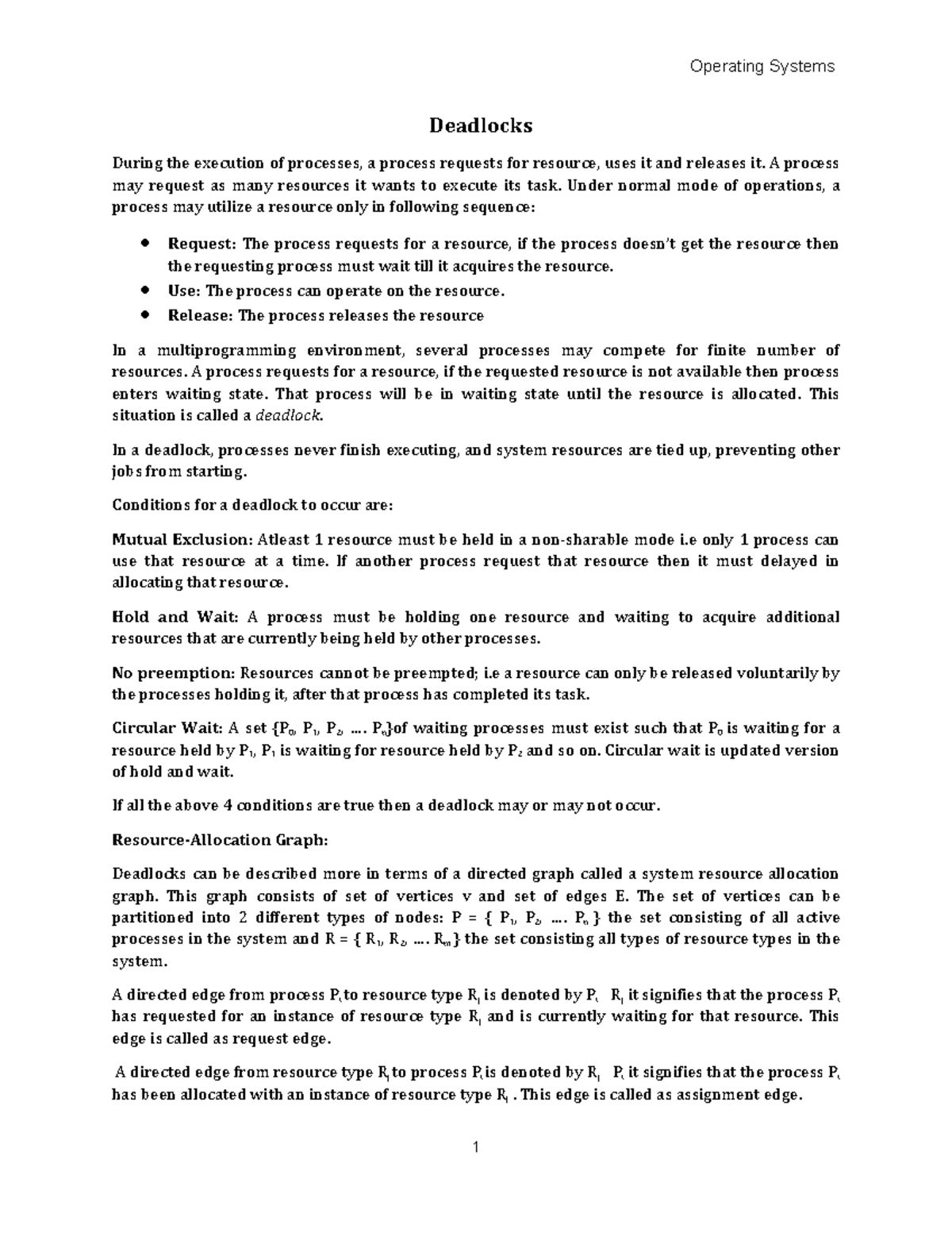 Deadlock - module 3 - Deadlocks During the execution of processes, a process requests for ...