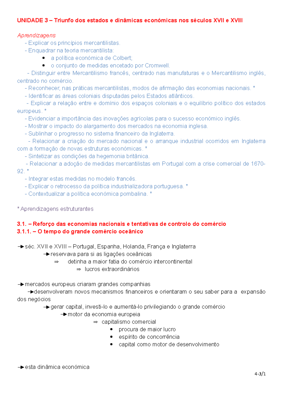 11ºano 2017-2018 unid3 - UNIDADE 3 – Triunfo dos estados e dinâmicas ...