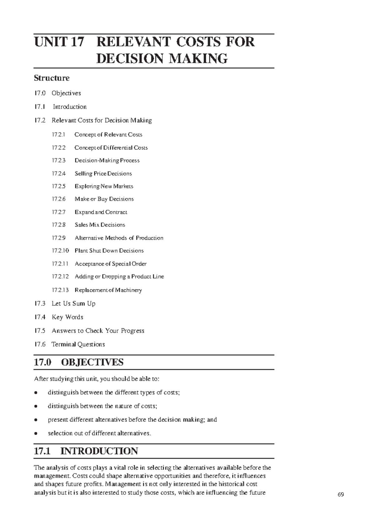 Block-5 MCO-5 Unit-3 - Cost volume profit anlysis - UNIT 17 RELEVANT ...