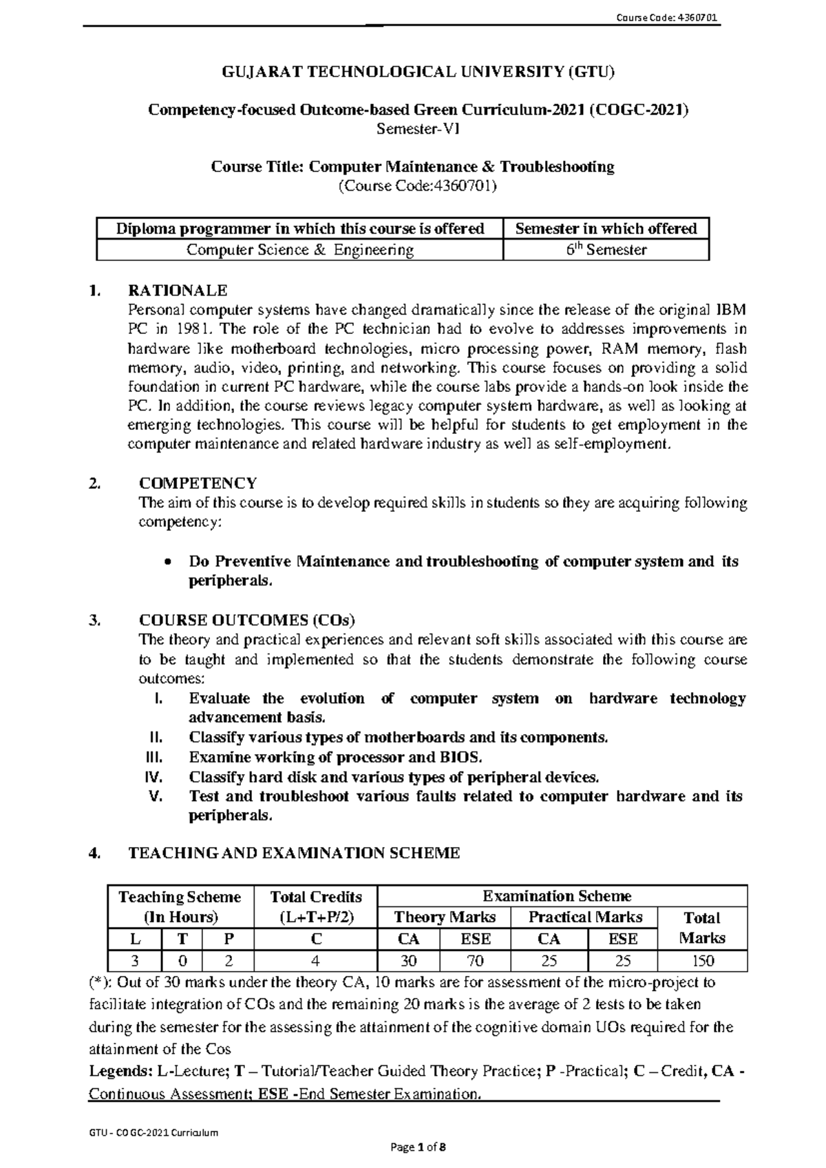 CMTS - Computer Mantanance and trubalshooting - GTU - COGC- 2021 ...