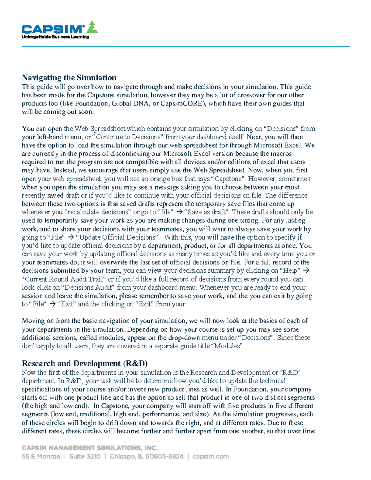 Capstone Navigation Guide - Navigating the Simulation This guide will ...