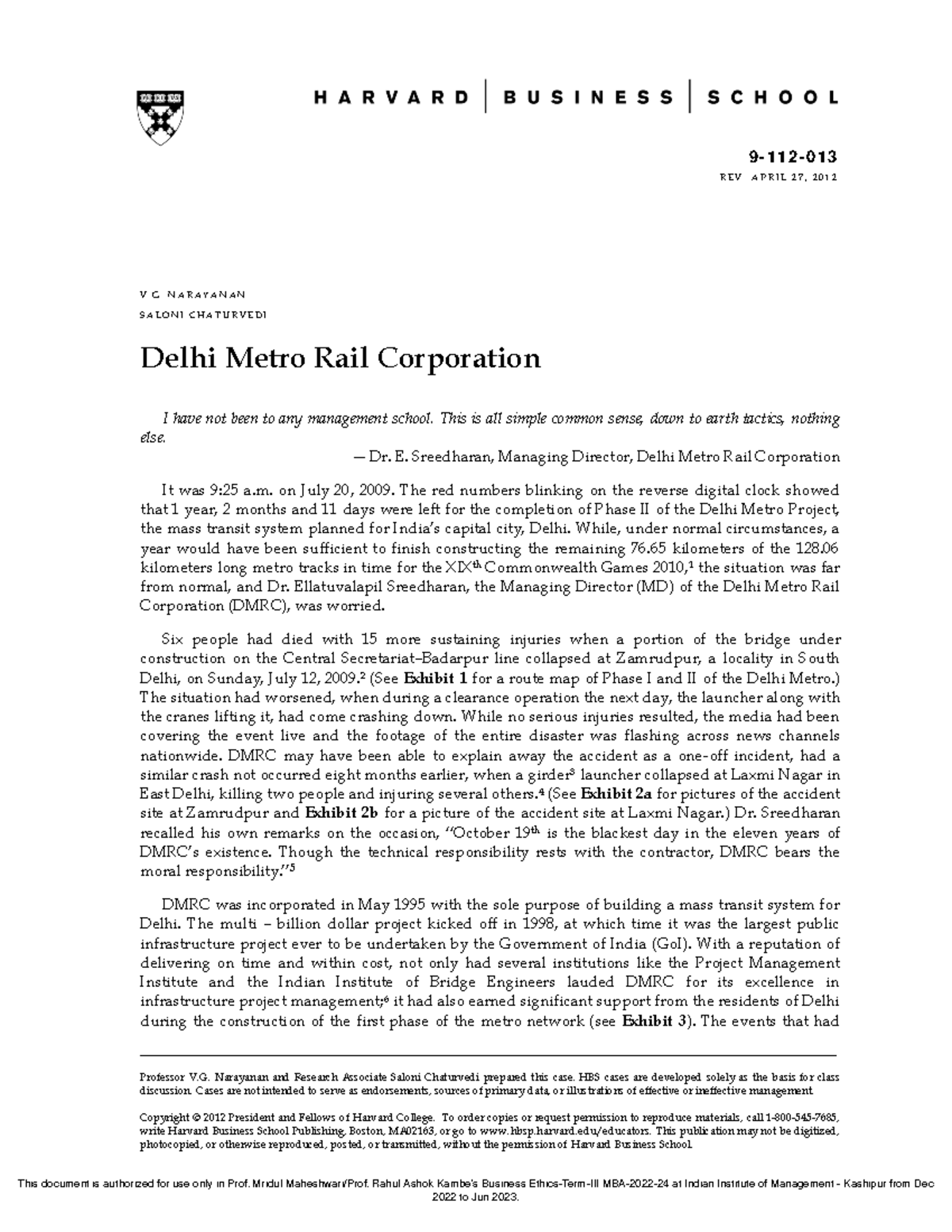 15. Delhi Metro Rail Corporation - 9 -1 1 2 -0 1 3 R E V : A P R I L 2 ...