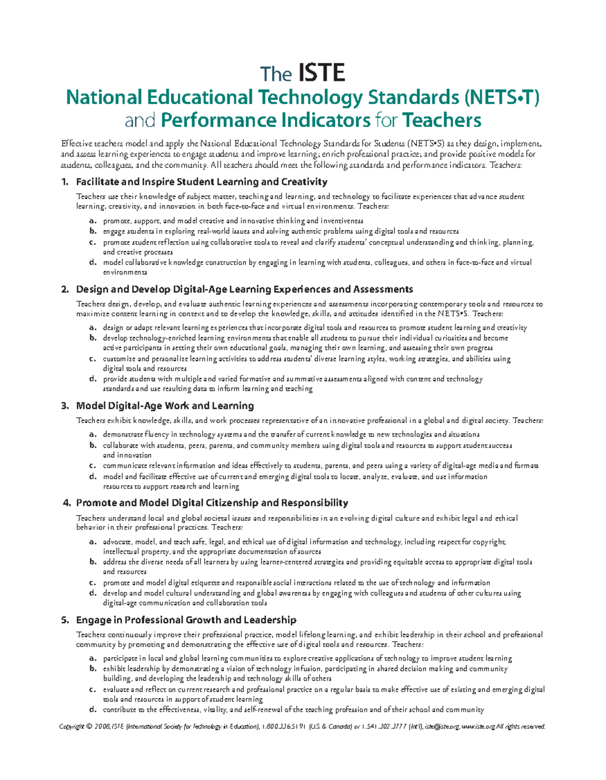 Apple ISTE NETS Teachers - The ISTE National Educational Technology ...