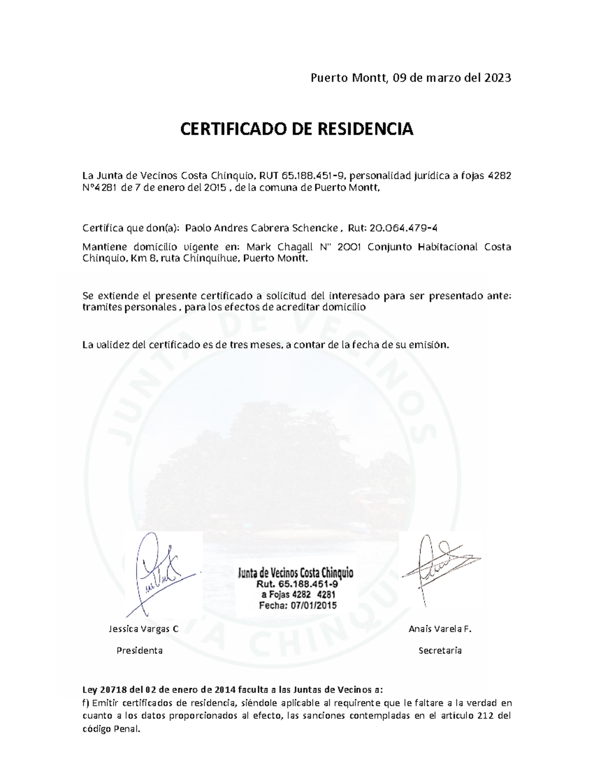 Doc 20230309 wa0015 - afsjklsflkasfjsaf asflkfsalsafj asflñksfañ - Ley 20718 del 02 de enero de ...