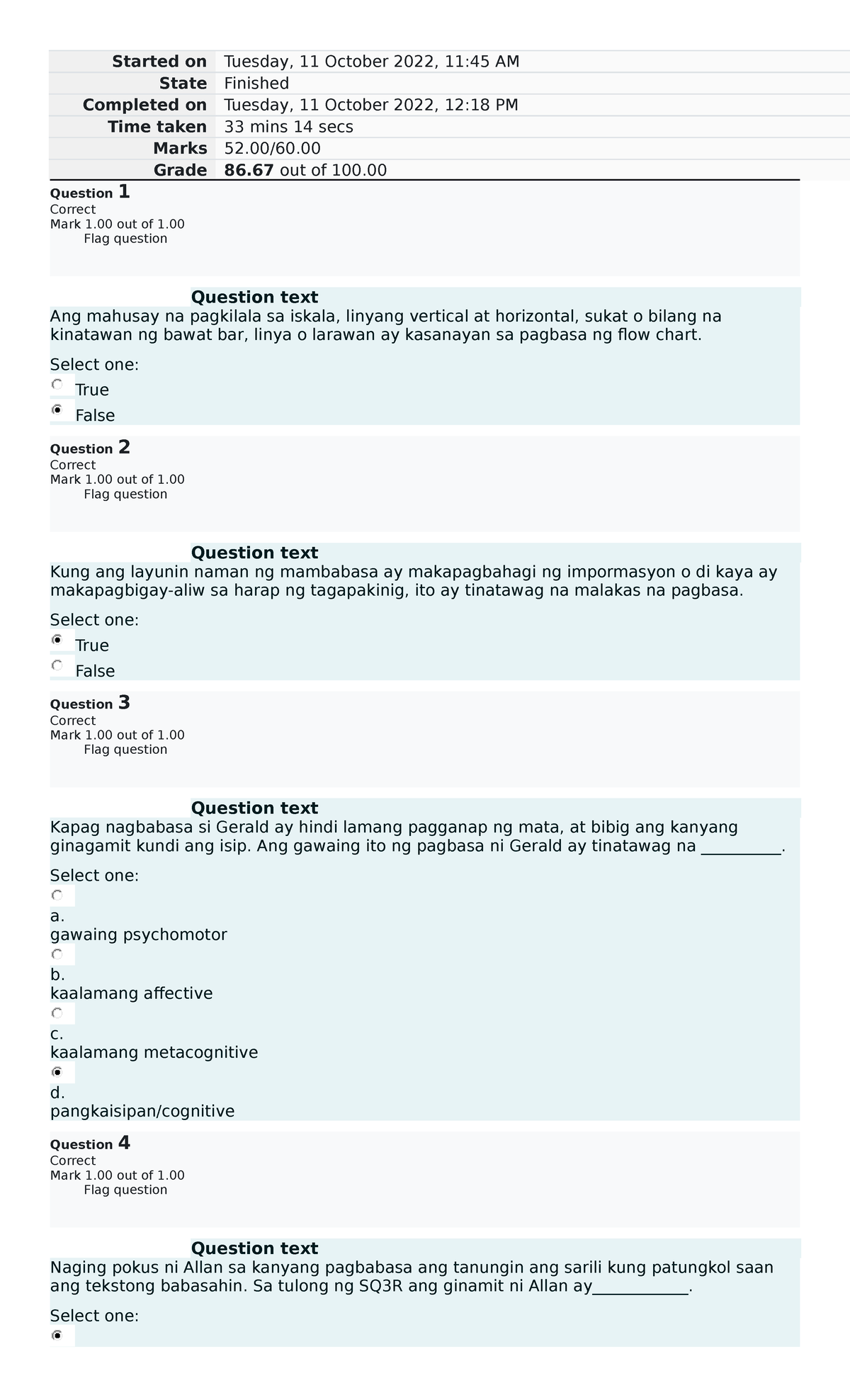 Started on - uwu - Started on Tuesday, 11 October 2022, 11:45 AM State ...
