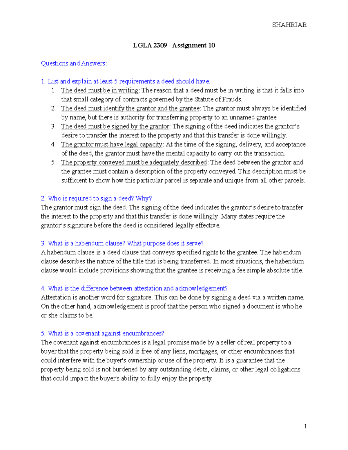 LGLA 2309 - Assignment 10 - SHAHRIAR LGLA 2309 - Assignment 10 ...