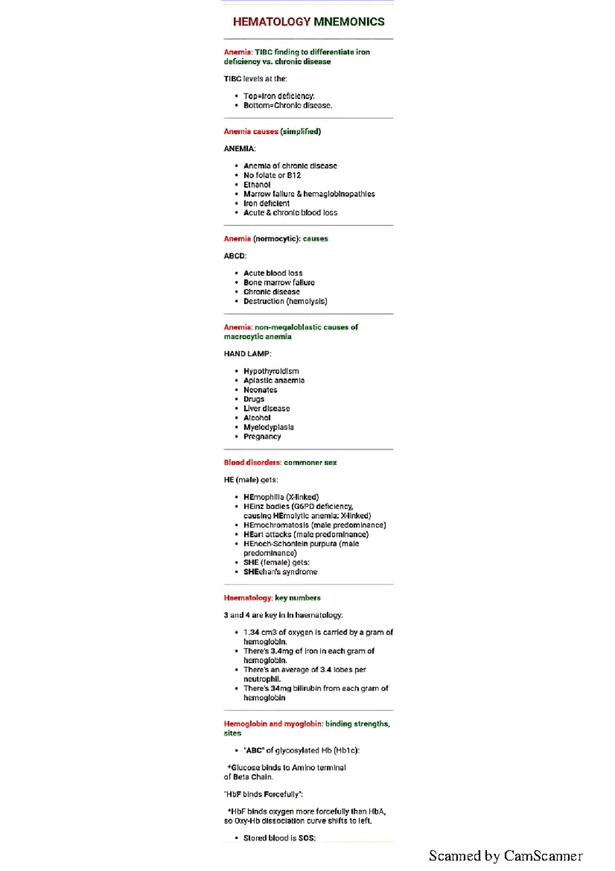 Hematology mnemonics - a lecture note - Herbal Medicine And ...