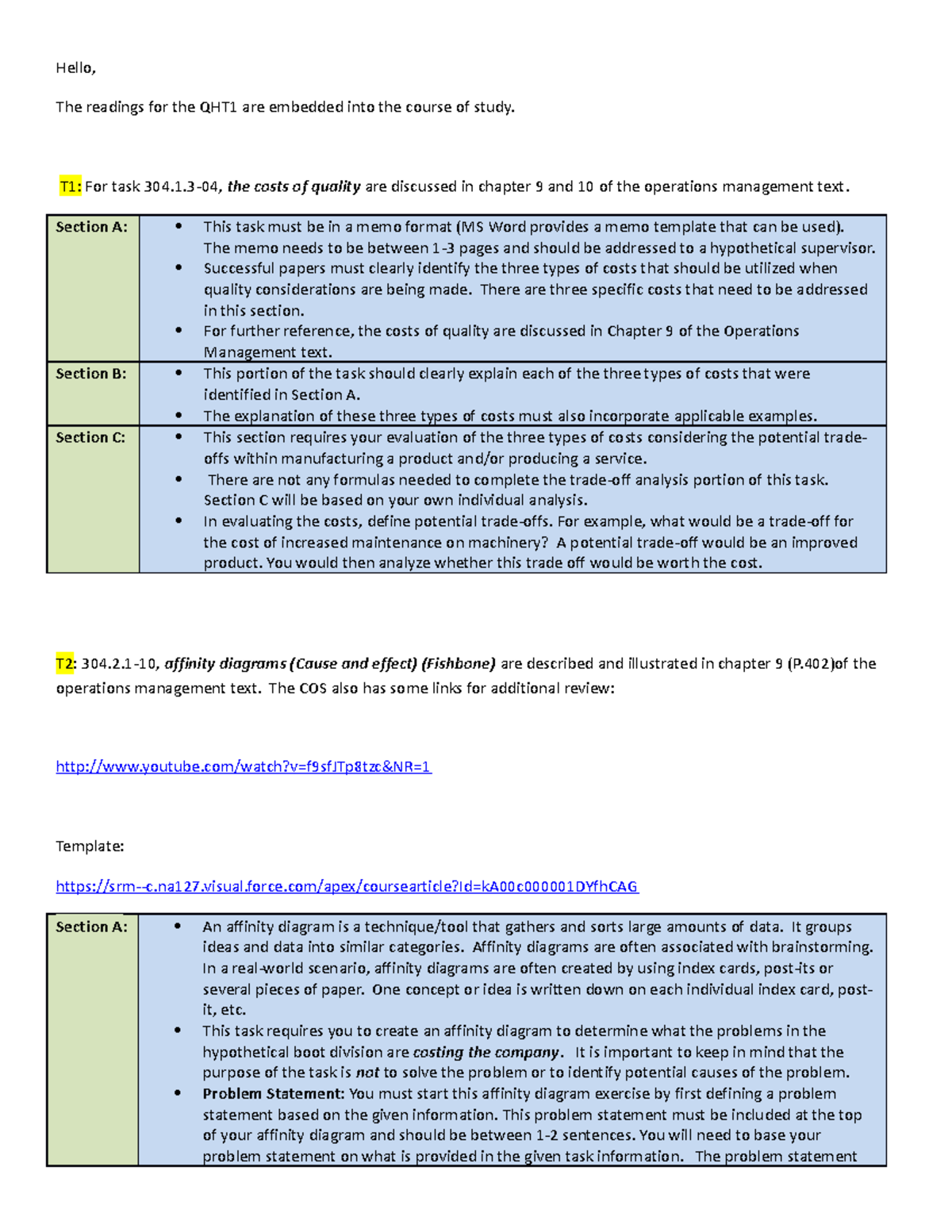 QHT1 Tips - Tips for the tasks required to pass QHT1. - Hello, The ...