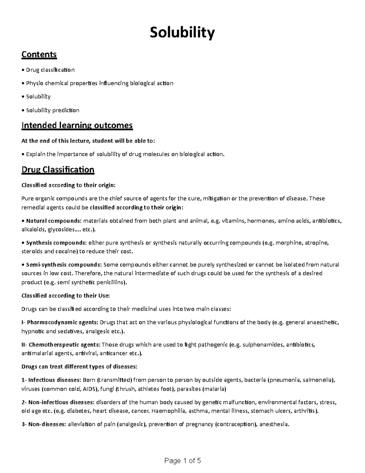 Chapter - 41 Solubility - Page 1 of 5 Contents Solubility Drug ...