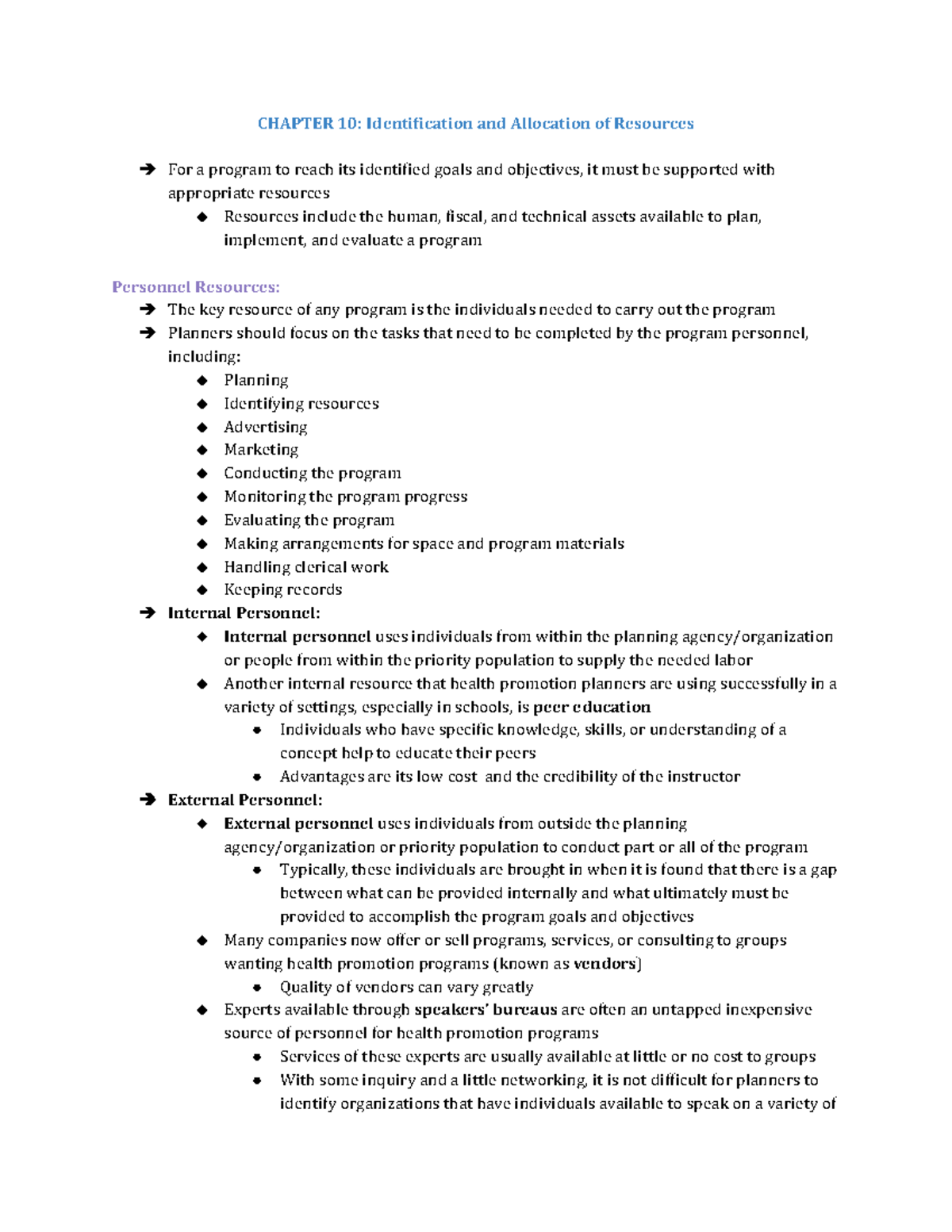 Chapter 10 - Identification and Allocation of Resources - CHAPTER 10 ...