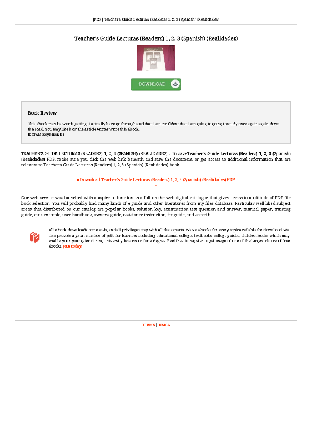 Teachers Guide Lecturas Readers 1 2 3 Sp - [PDF] Teacher's Guide ...