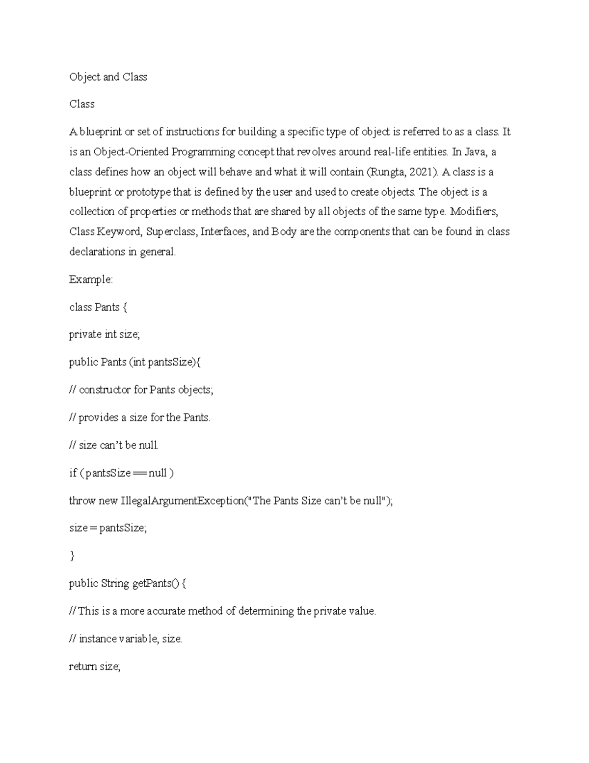 CS 1102 Discussion Forum Unit 4 CS 1102 Discussion Forum Unit 4 - Object and Class Class A ...