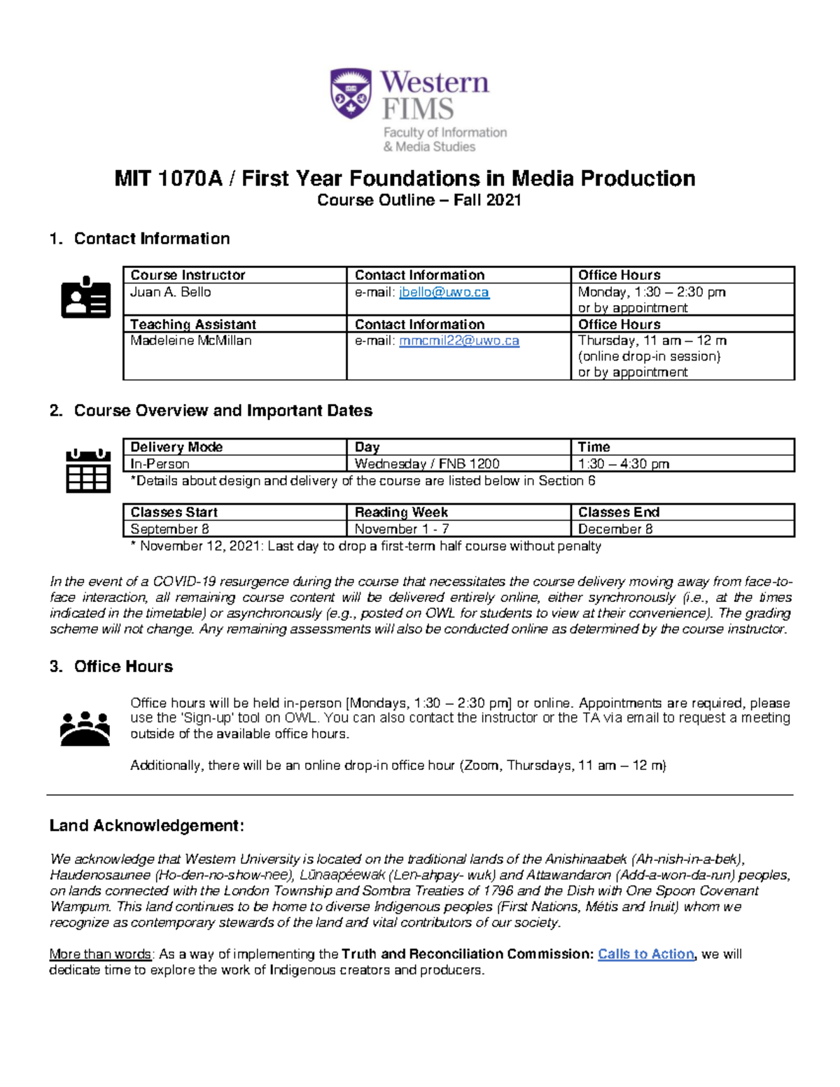 MIT 1070 Syllabus for Fall 2021 - Read for course information - MIT ...