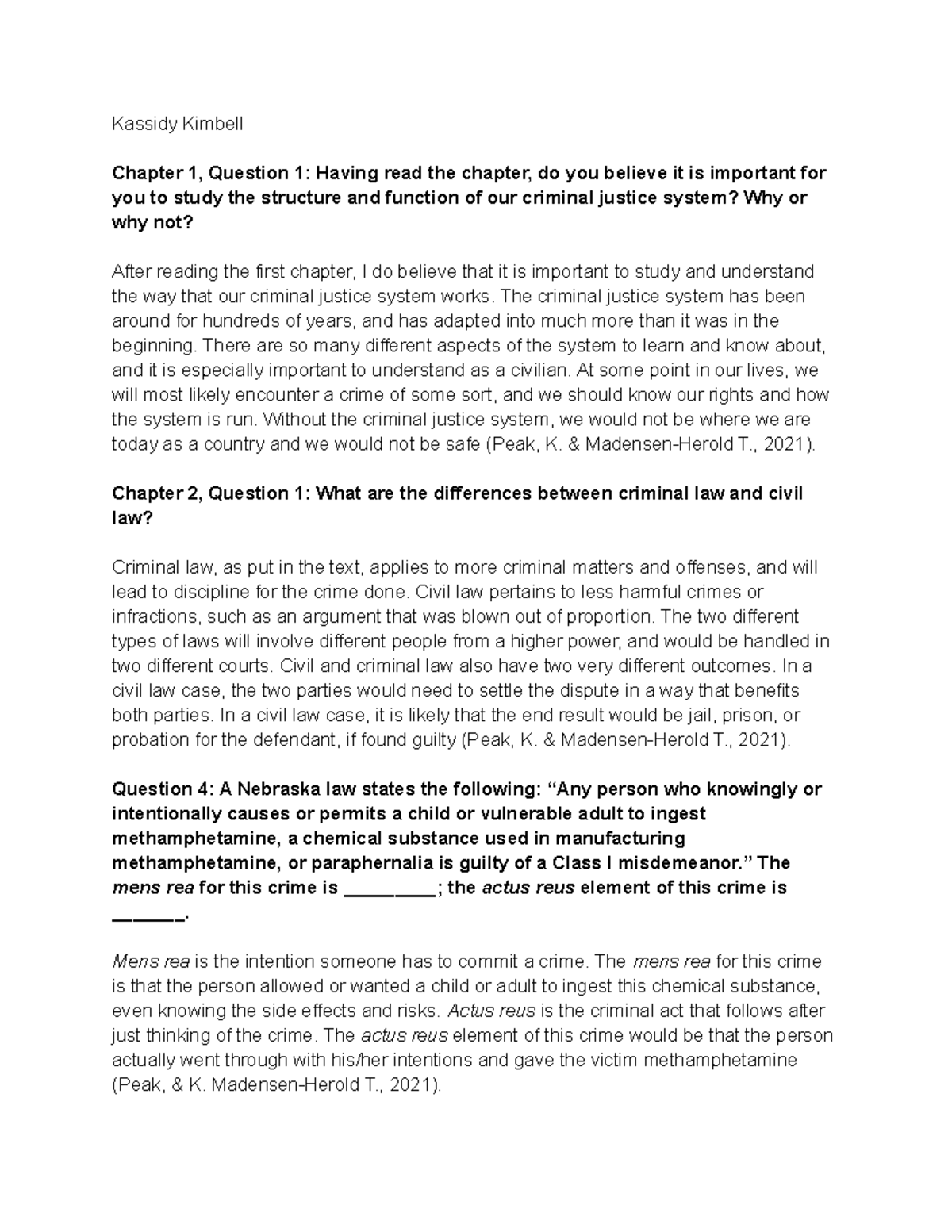 SAA week 1 - intro to criminal justice SAA assignment week 1 teacher ...