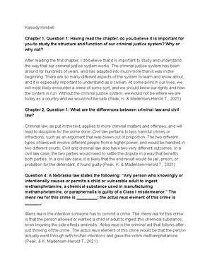 SAA week 8 - intro to criminal justice SAA assignment week 8 teacher ...