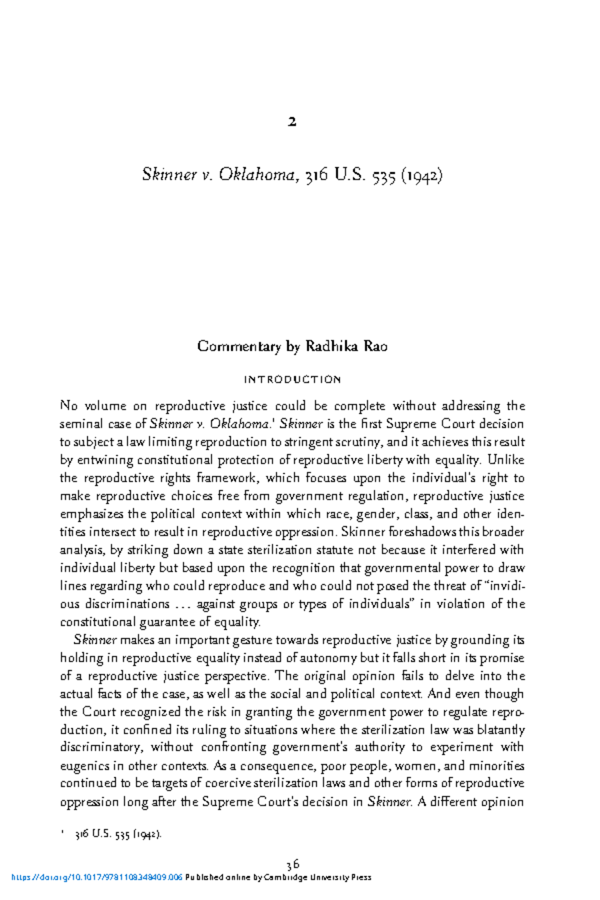 Feminist Judgments Skinner Oklahoma - 2 Skinner v. Oklahoma, 316 U. 535 ...