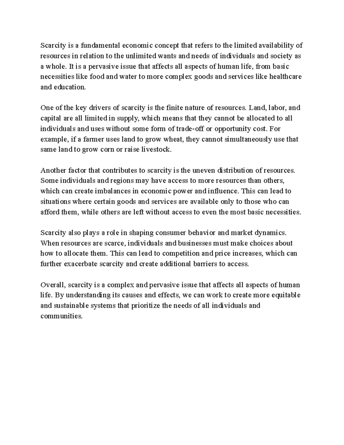 AP Macroeconomics Notes scarcity - Scarcity is a fundamental economic ...