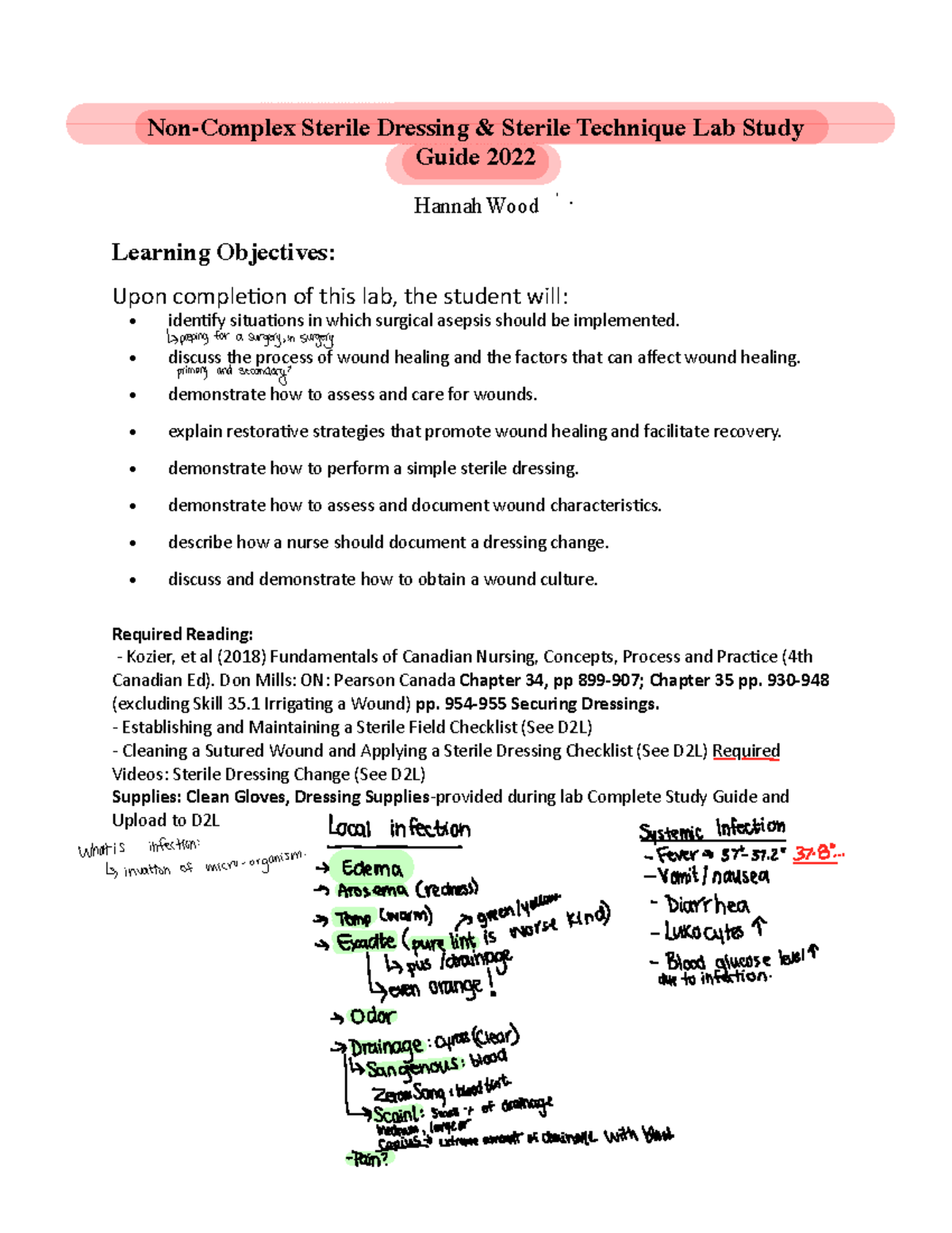 Non complex sterile dressings and sterile field - Non-Complex Sterile ...