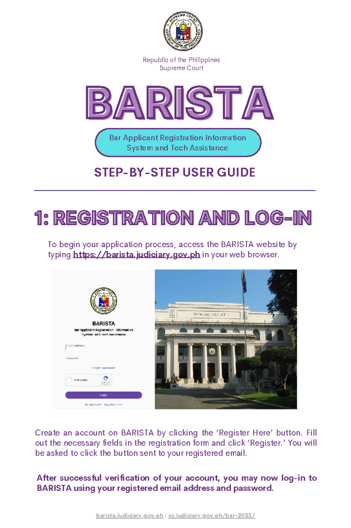 Barista User Guide - Bar Applicant Registration Information System and ...