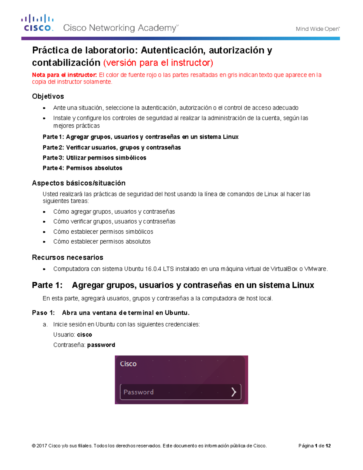 Lab - Authentication Authorization Accounting de sistemas - Práctica de laboratorio ...