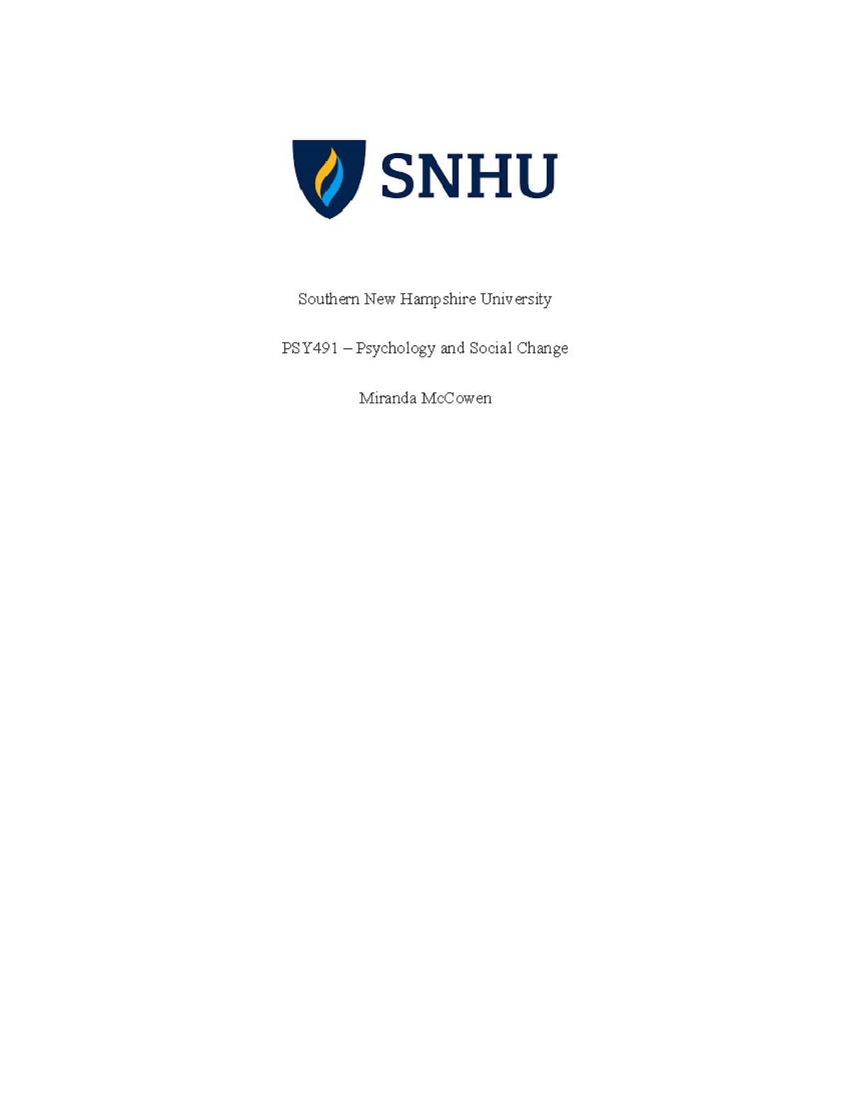 1-3 Module One Video Reflection - Southern New Hampshire University ...