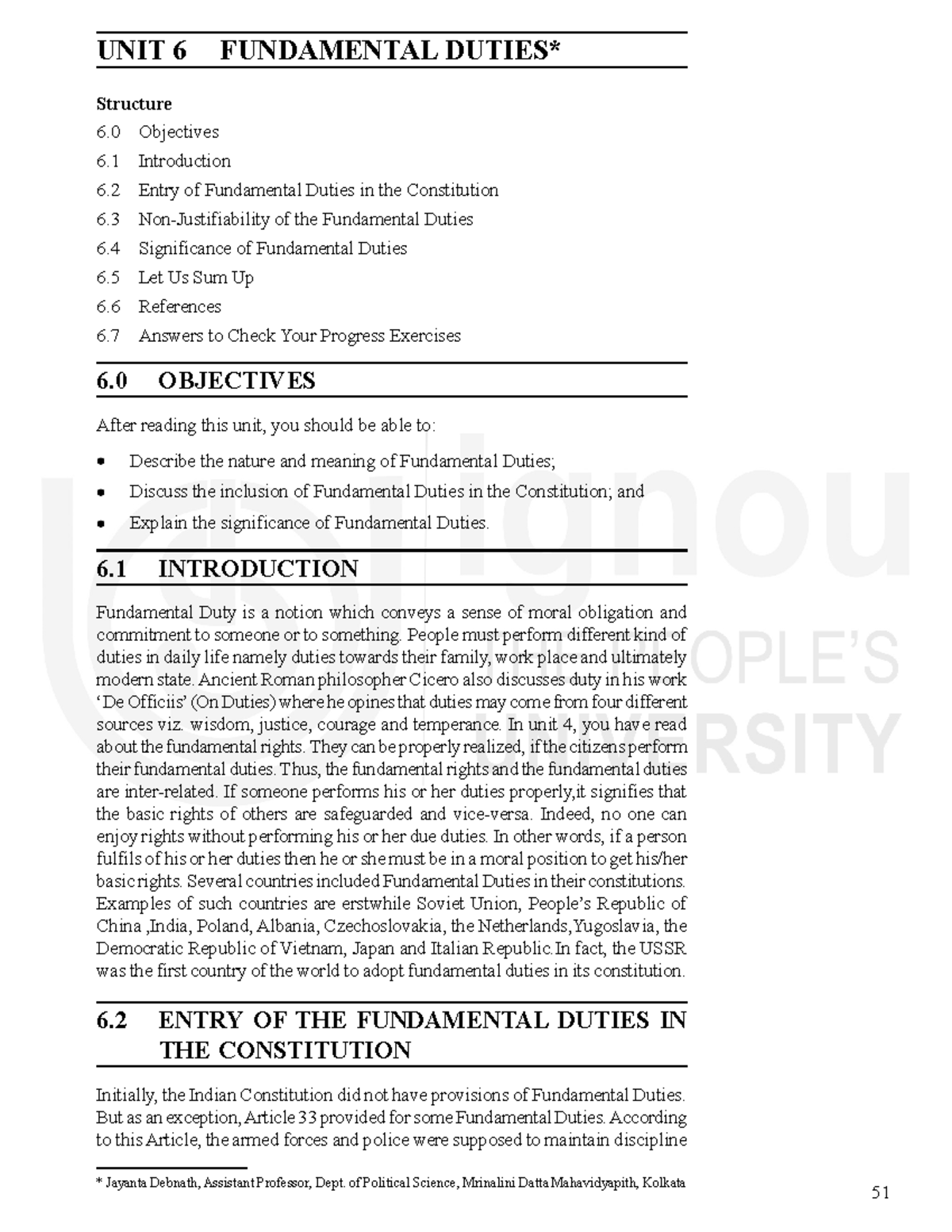 Unit-6 Fundamental duties- Ignou - Directive Principles of State UNIT 6 ...