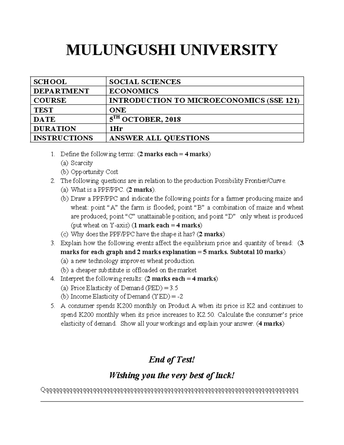 Micro past papers - Practice makes perfect - MULUNGUSHI UNIVERSITY ...