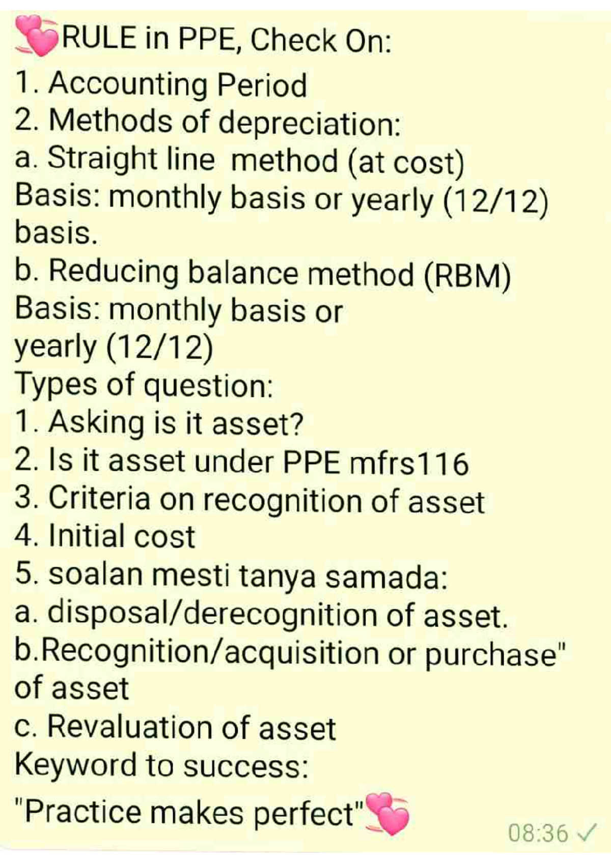 PPE rule - DO NOTES ON PPE - RULE in PPE, Check On: 1. Accounting ...