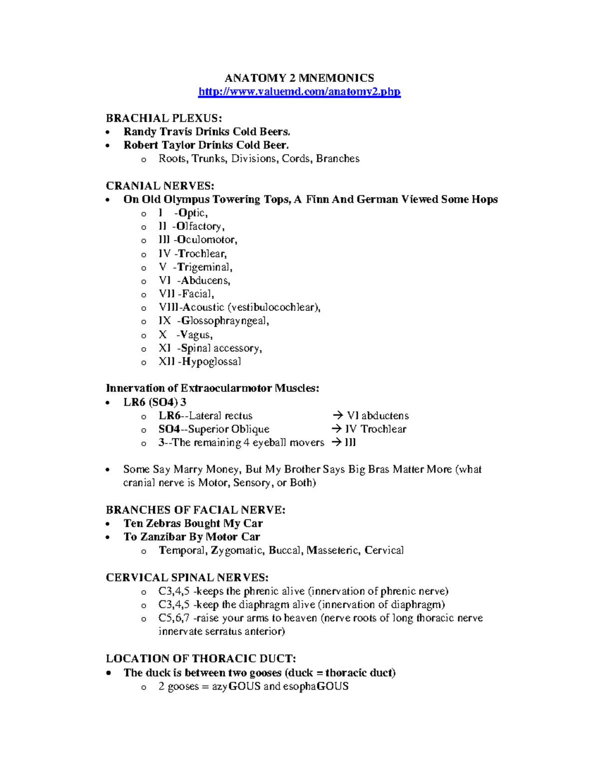 Anatomy-mnemonics-1 - Anatomy mnemonics helps in puting anatomy terms ...