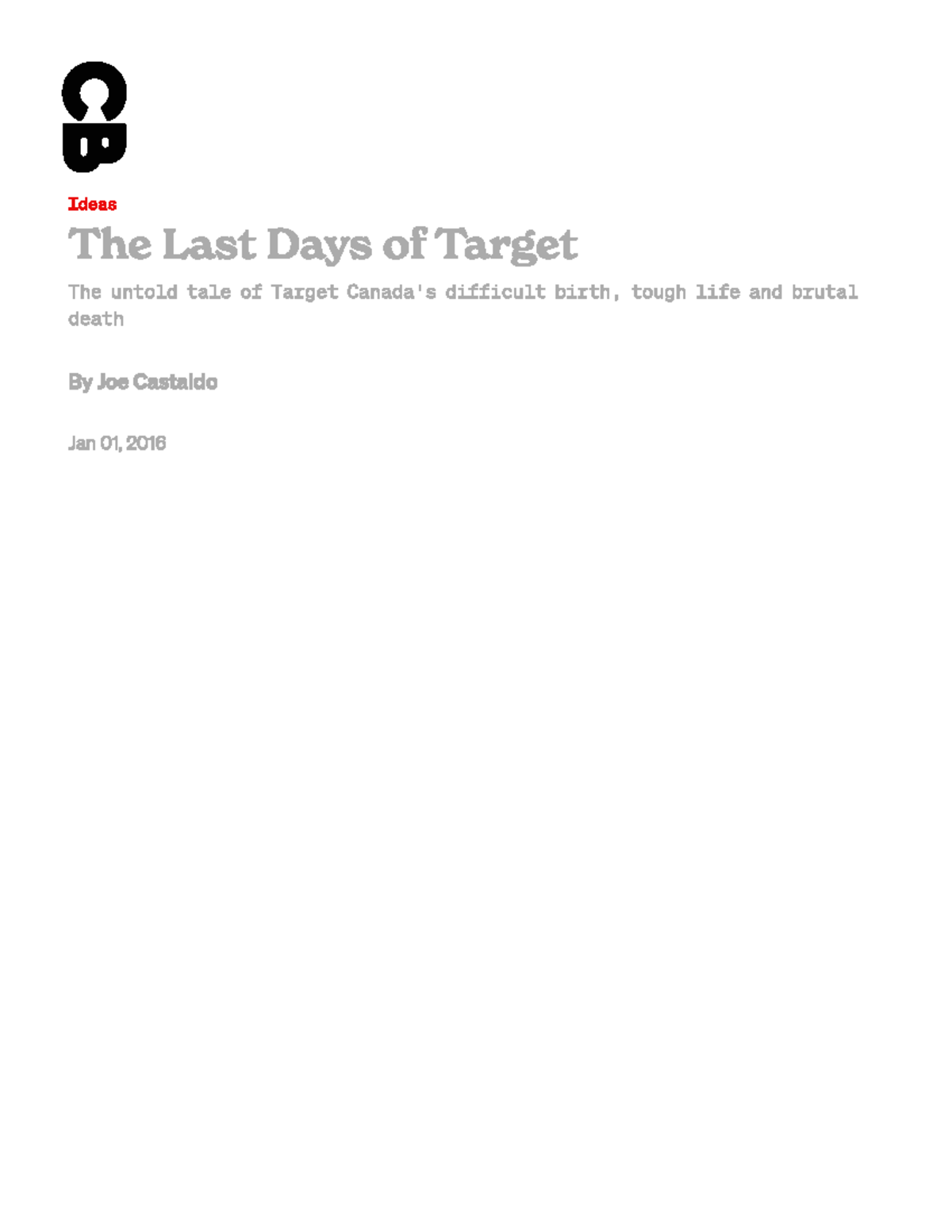 2.Reading The last days of target canada - CB Ideas The Last Days of ...