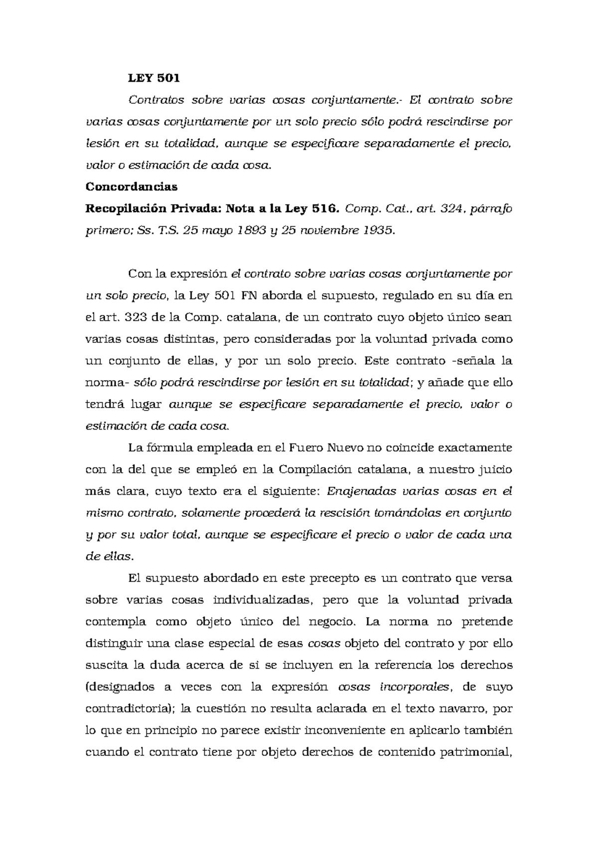 Ley 501 definitivo - Dª Civil Navarro - LEY 501 Contratos sobre varias ...